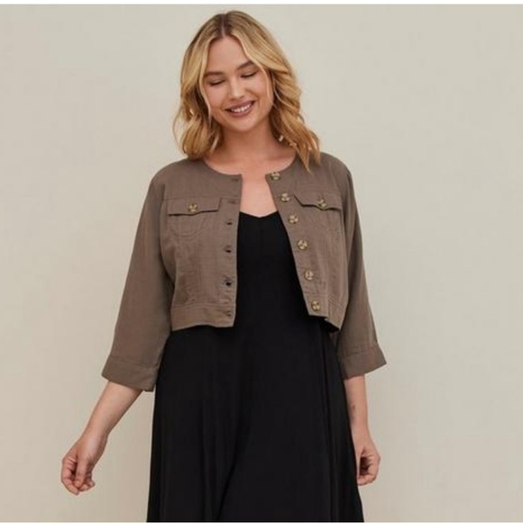 torrid | Jackets & Coats | Torridcrop Collarless Jacket | Poshmark
